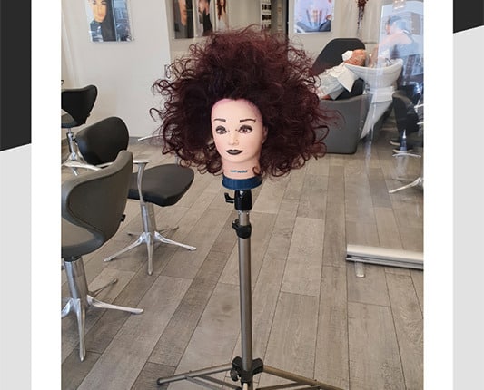 Training from The Boss! Mel shares his super hair styling skills.