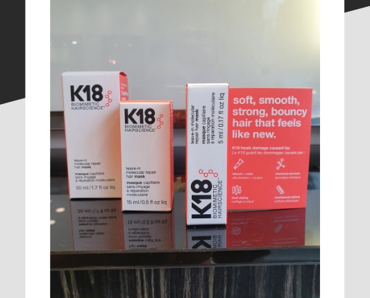New K18 hair conditioning treatment available at 77 The Hill